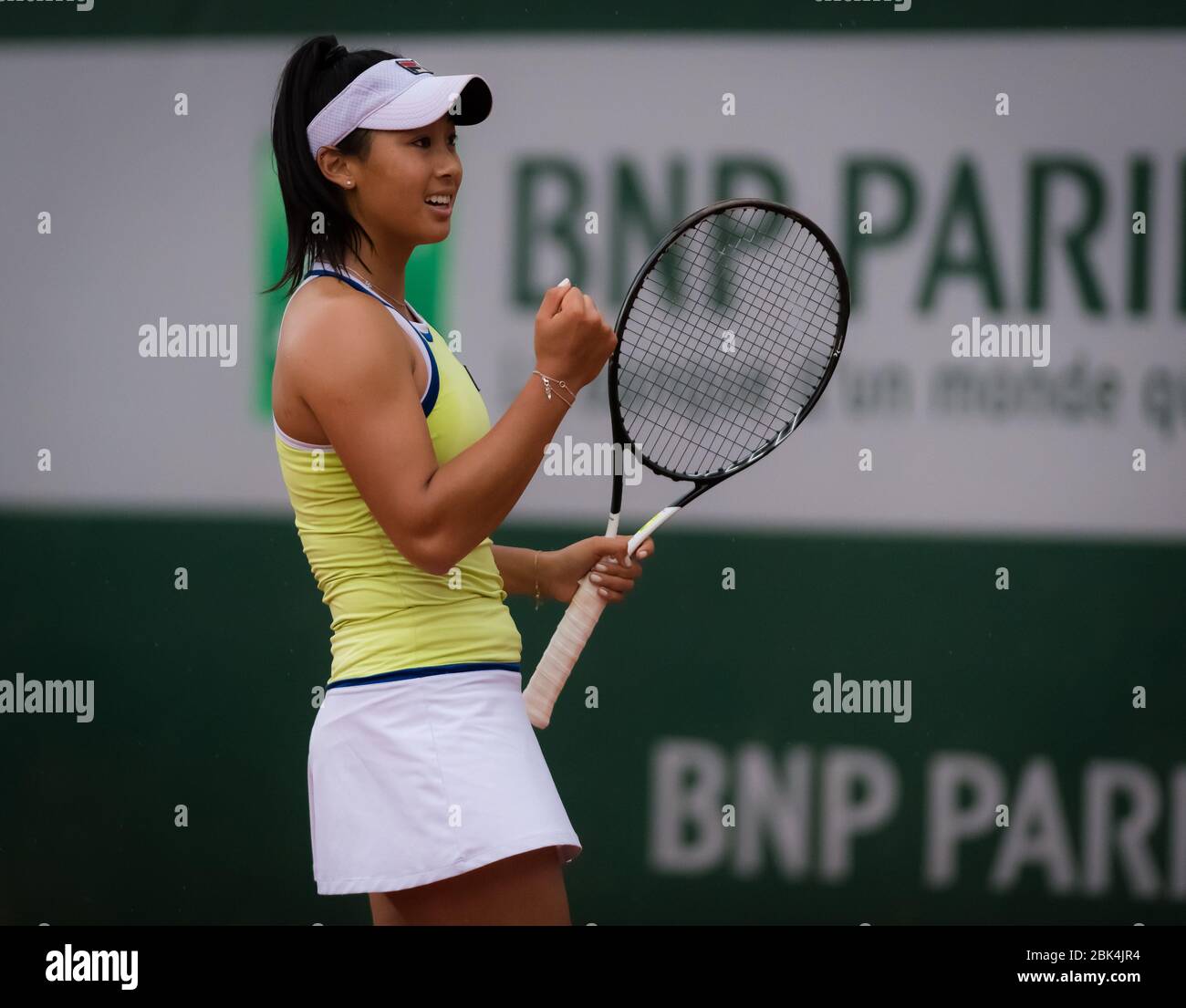 Priscilla Hon of Australia in action during her second-round match at ...