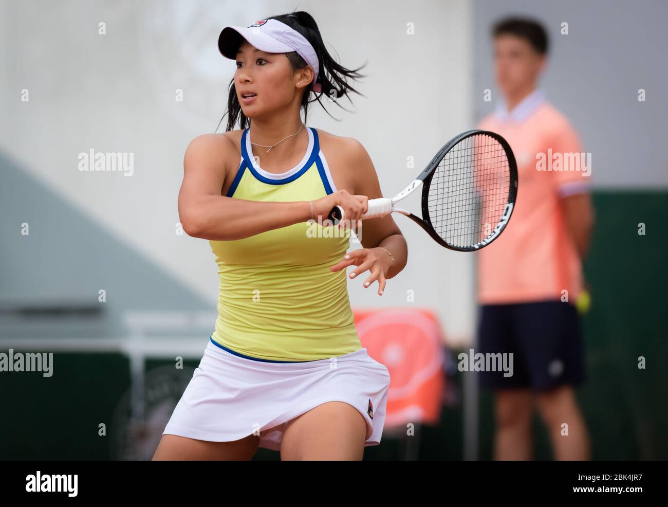 Priscilla Hon of Australia in action during her second-round match at ...