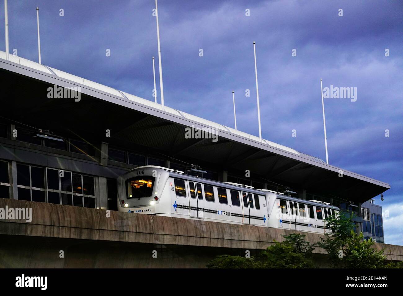 JFK air train station airport stop New York City Stock Photo - Alamy