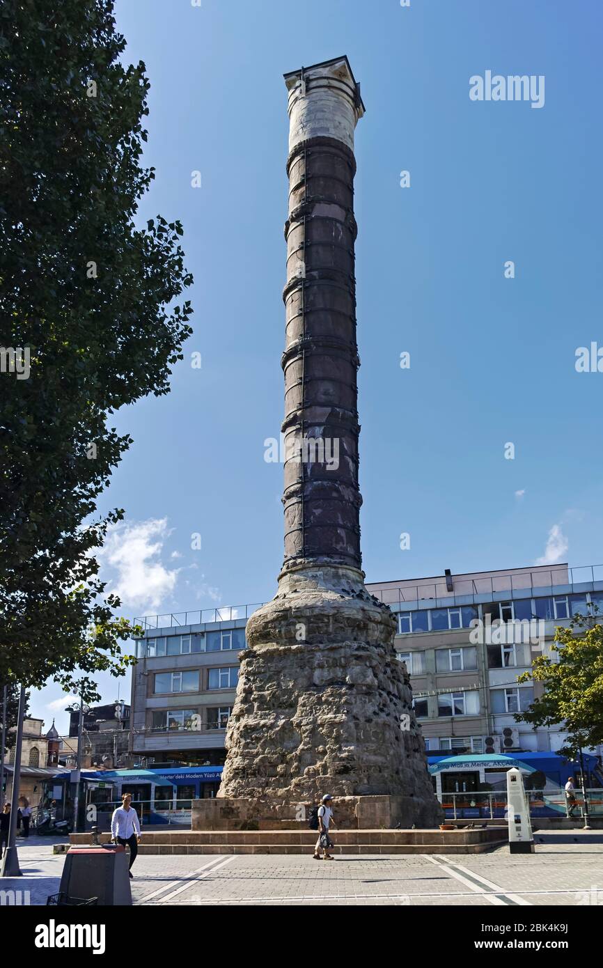 ISTANBUL, TURKEY - JULY 26, 2019: Ancient Byzantine Column of ...