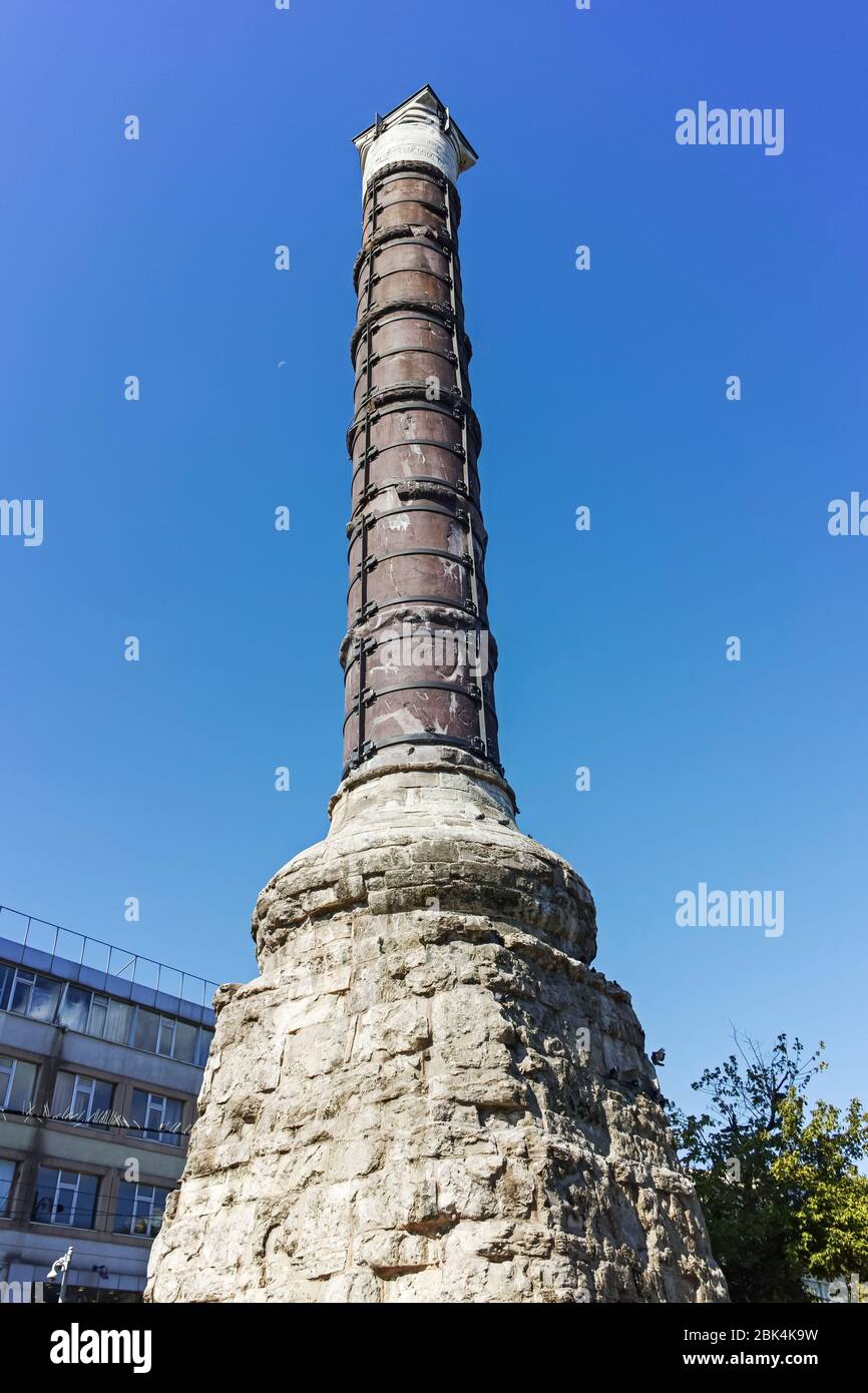 ISTANBUL, TURKEY - JULY 26, 2019: Ancient Byzantine Column of ...