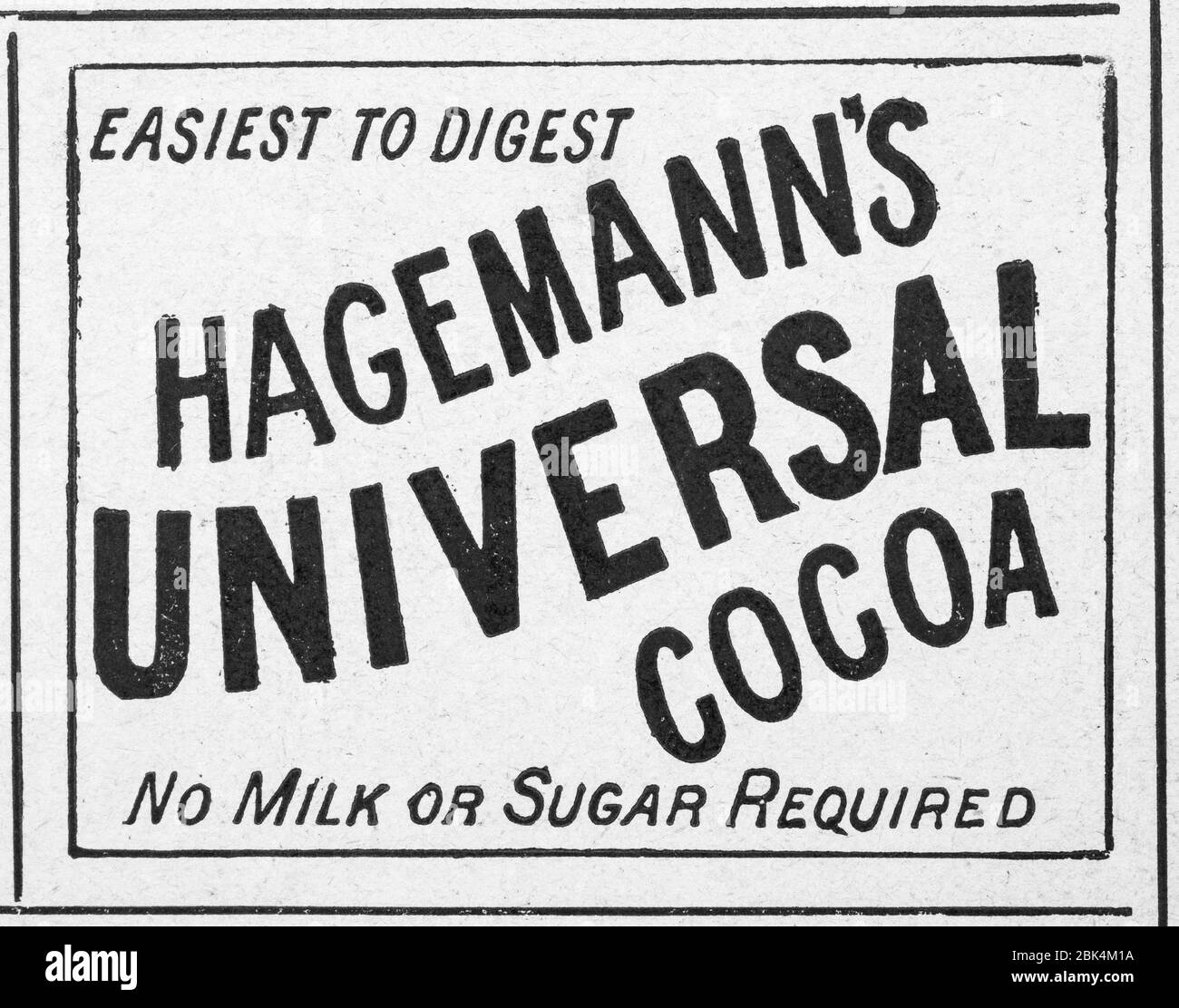 Old Victorian newsprint food advert from early 1900's, in the days ...