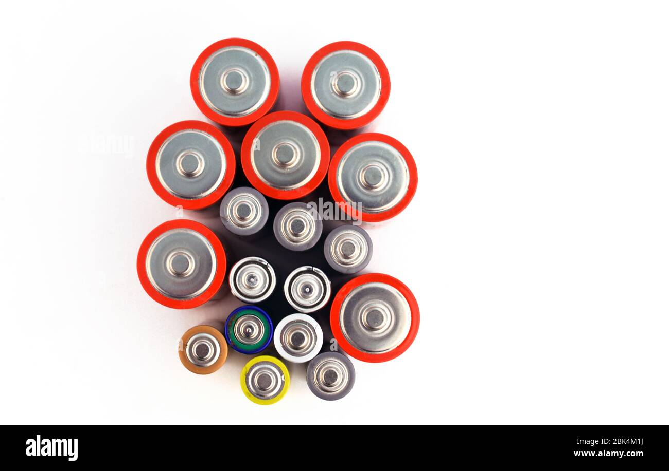 batterys overview isolated Stock Photo - Alamy