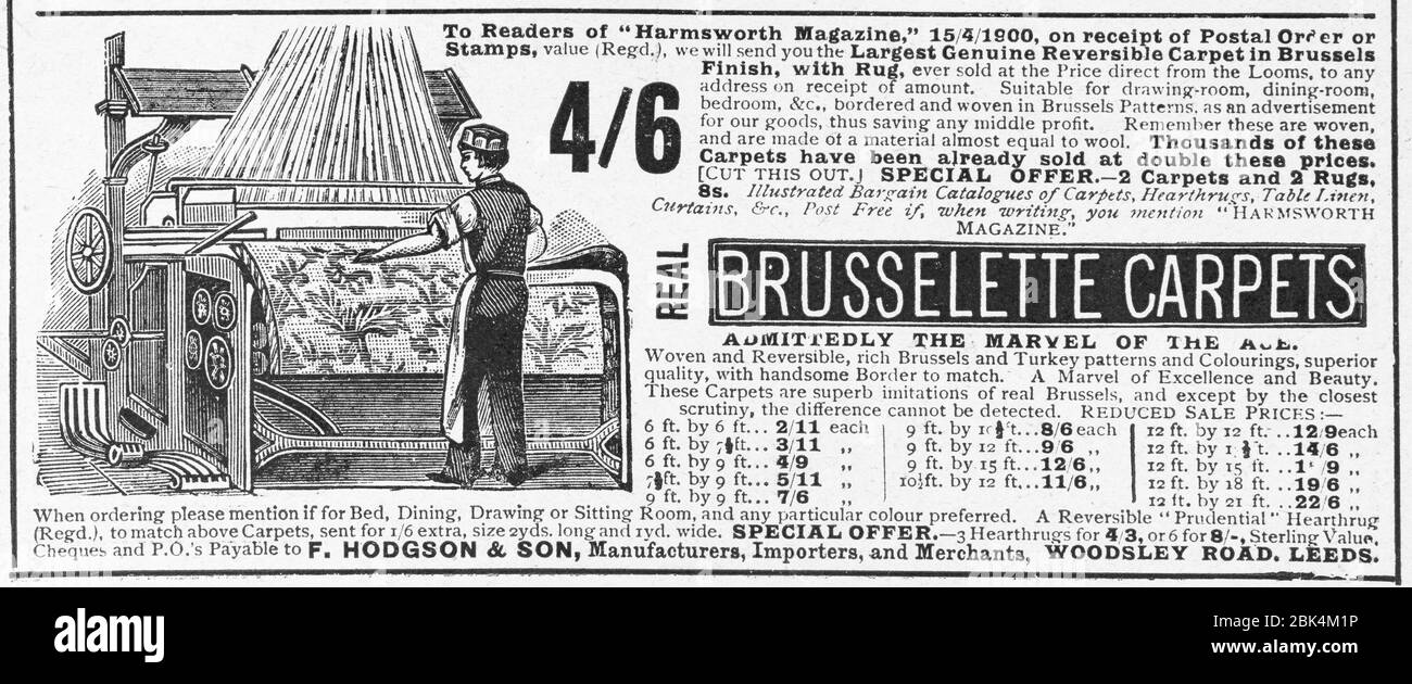 Old household carpet advert from the early 1900's, before the dawn of ...