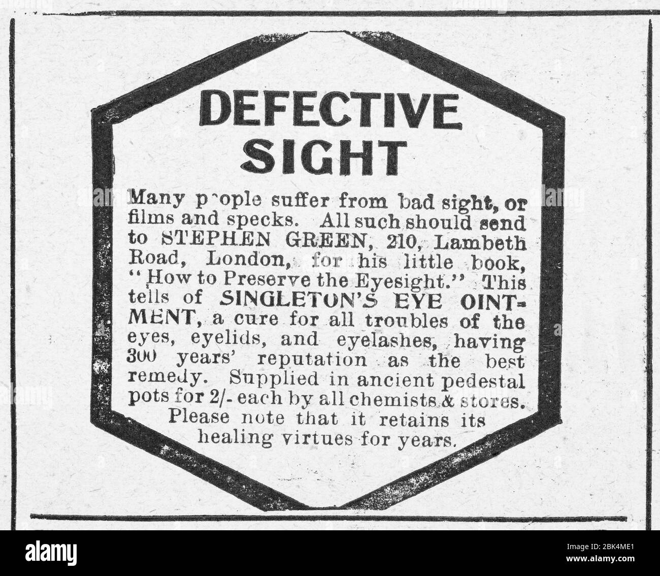 Old medicine advert from early 1900's, before the dawn of advertising ...