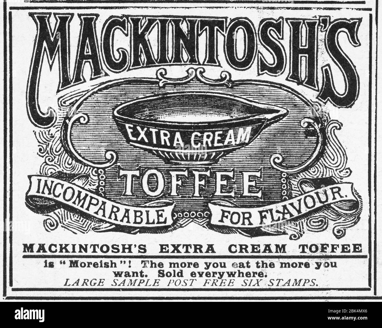 Old Victorian newsprint food advert from early 1900's, in the days ...