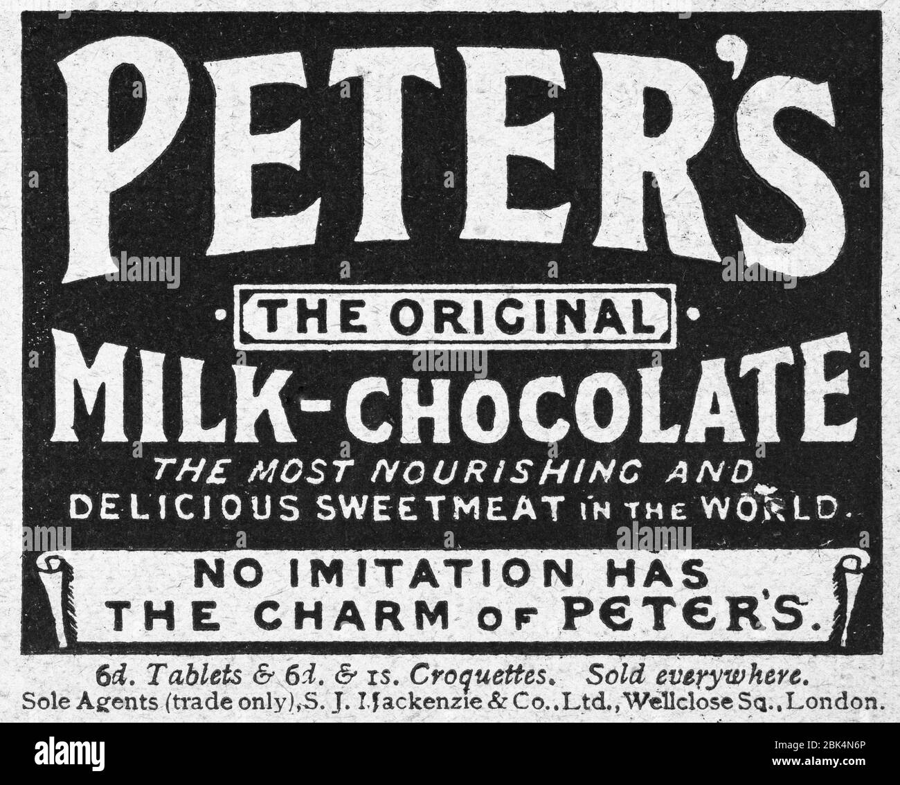 Old Victorian newsprint food advert from early 1900's, in the days ...