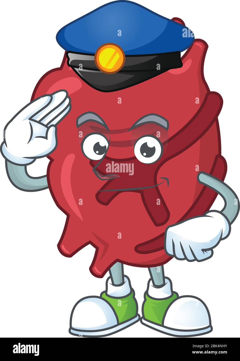 A dedicated Police officer of heart mascot design style. Vector ...