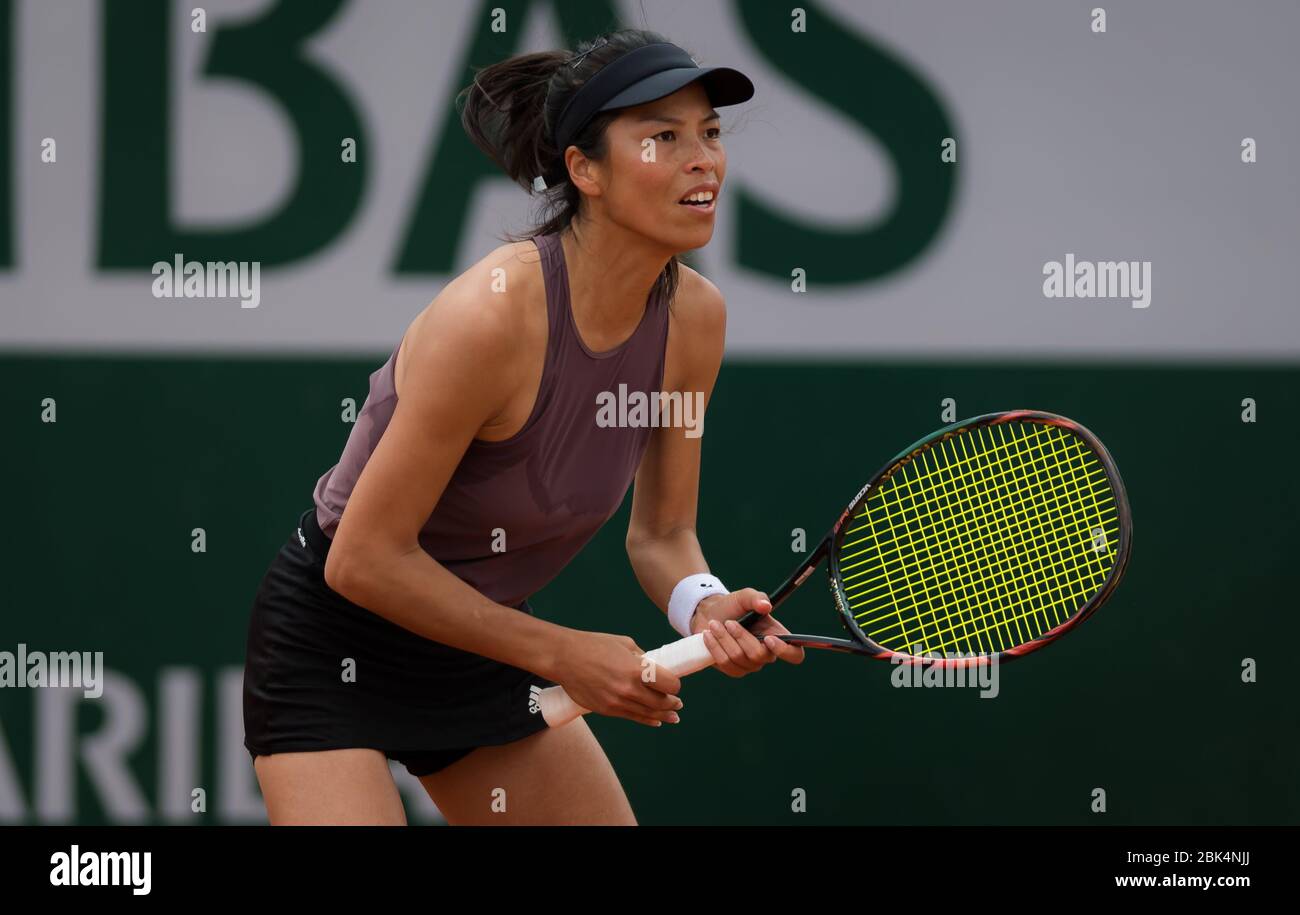 Su-Wei Hsieh of Chinese Taipeh in action during her second-round match ...