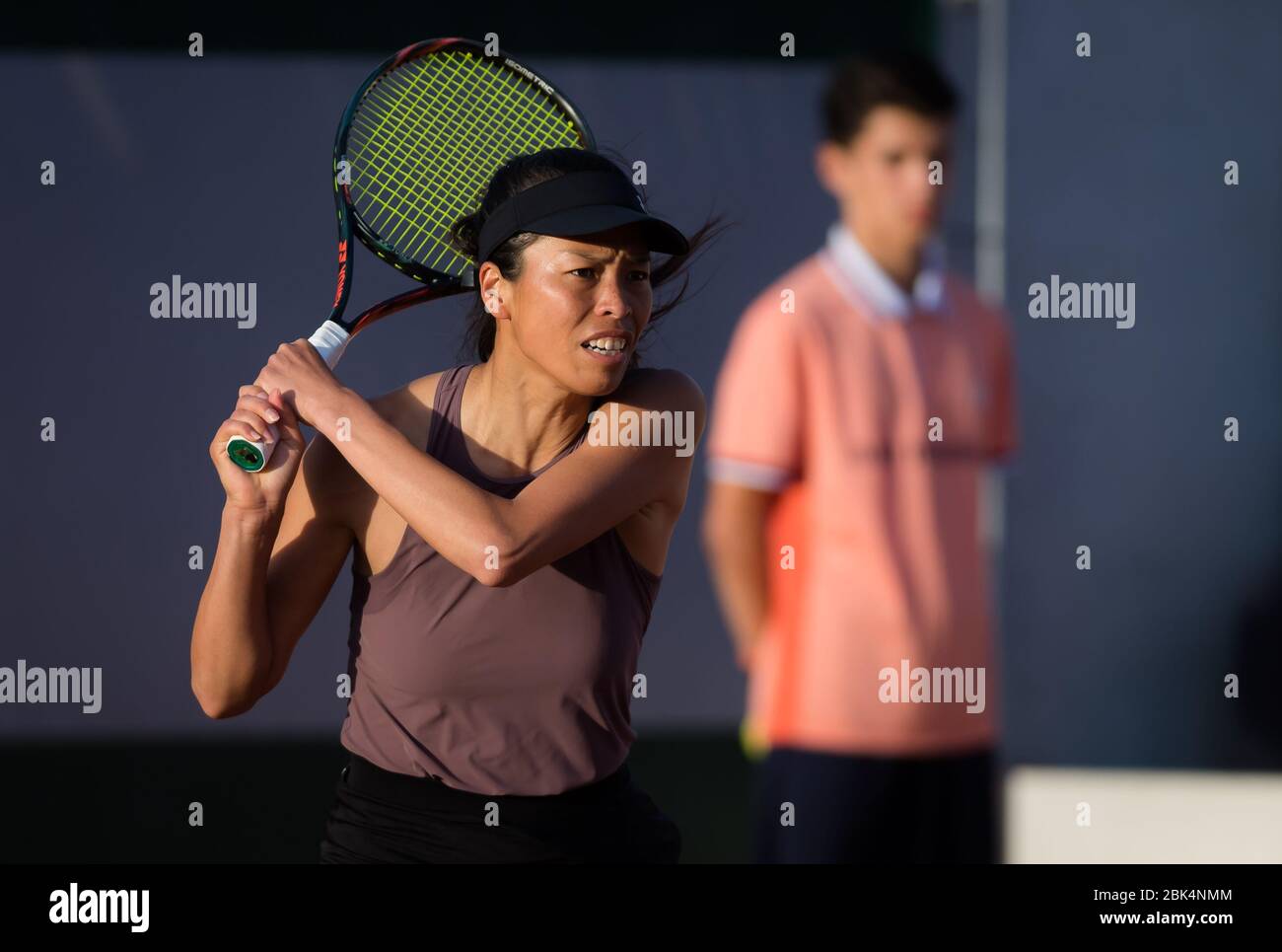 Su-Wei Hsieh of Chinese Taipeh in action during her first-round match ...