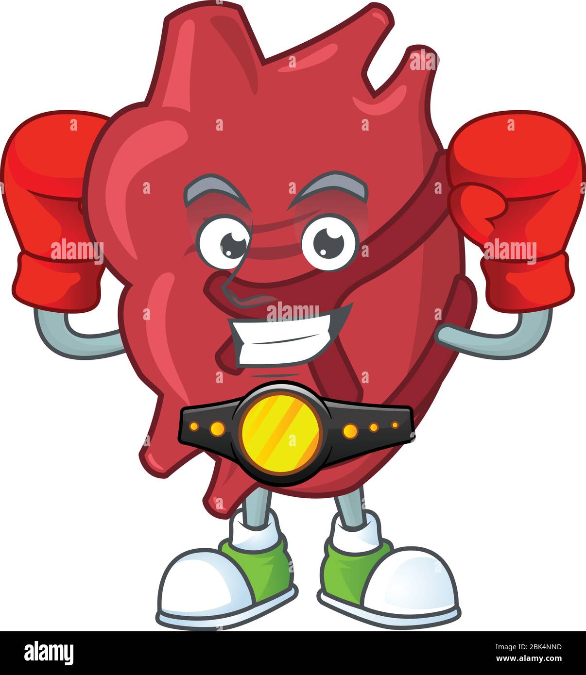 A sporty heart boxing athlete cartoon mascot design style. Vector ...