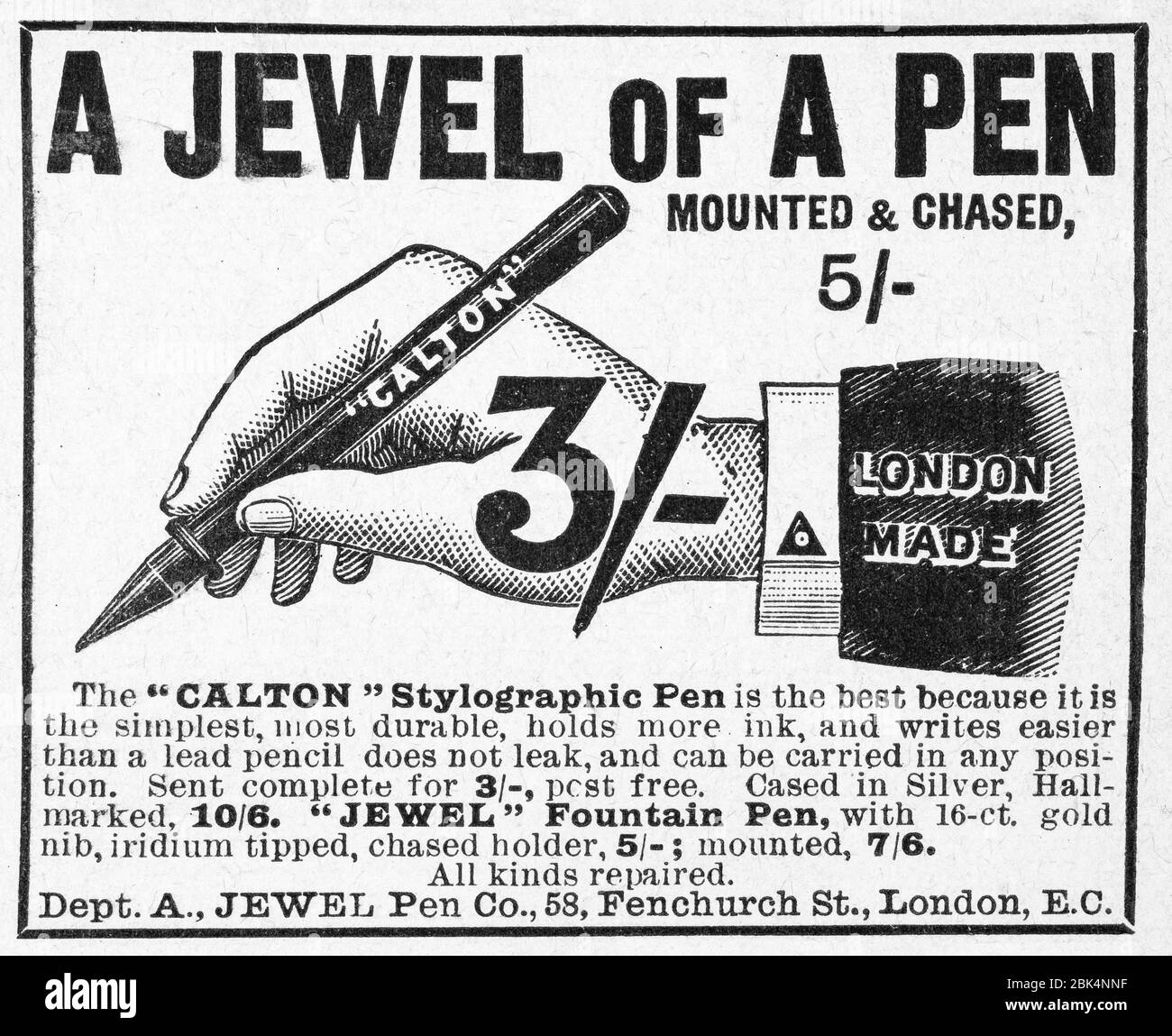 Old fountain pen advert from the early 1900's, before the dawn of ...