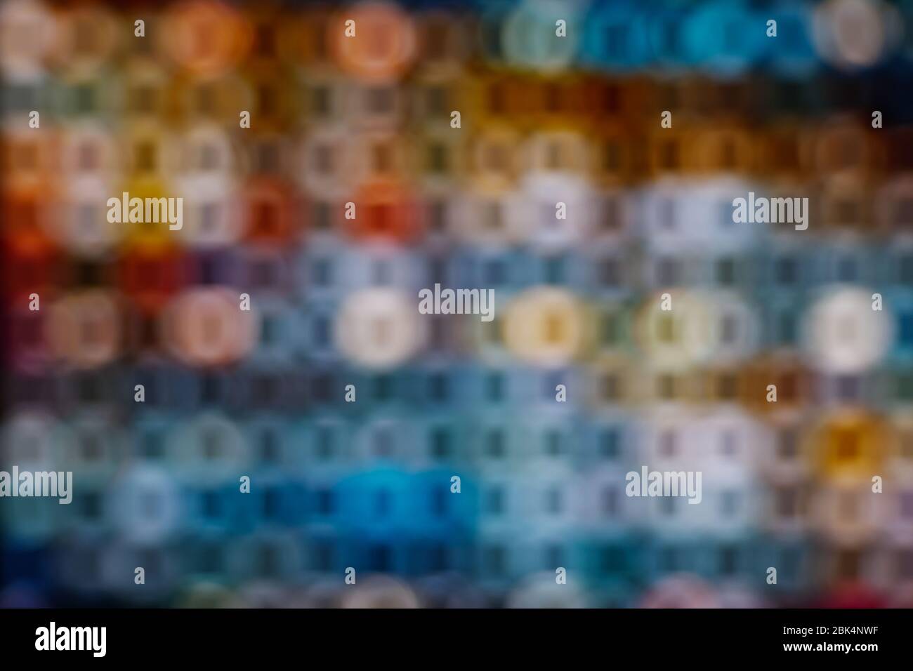 LED illuminated bokeh background on frame arrangement system. Abstract ...