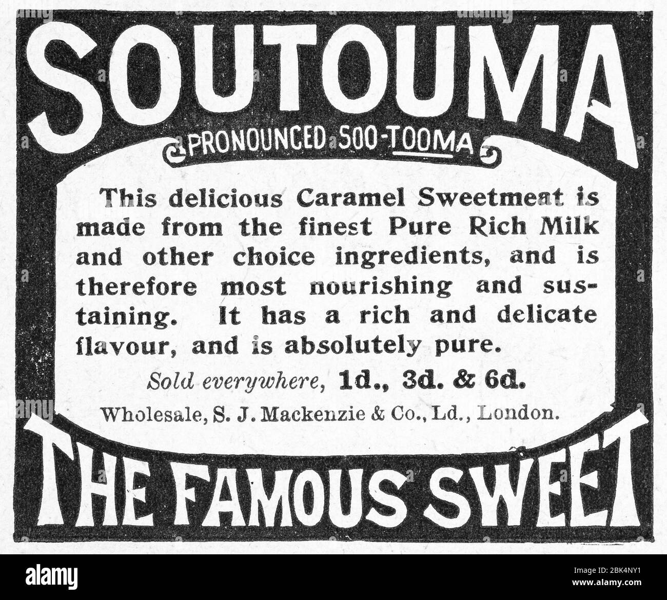 1900s food advert Black and White Stock Photos & Images - Alamy