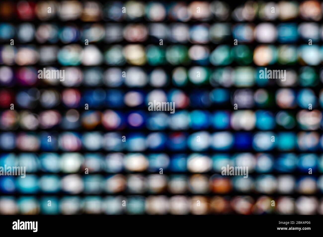 LED illuminated bokeh background on frame arrangement system. Abstract ...