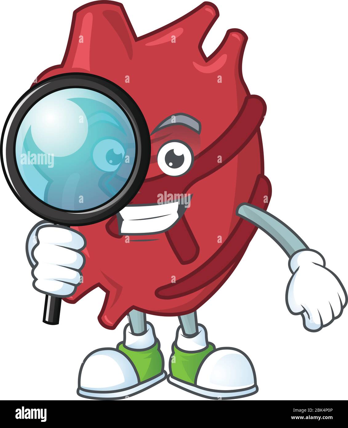 Smart Detective of heart cartoon character design concept. Vector ...