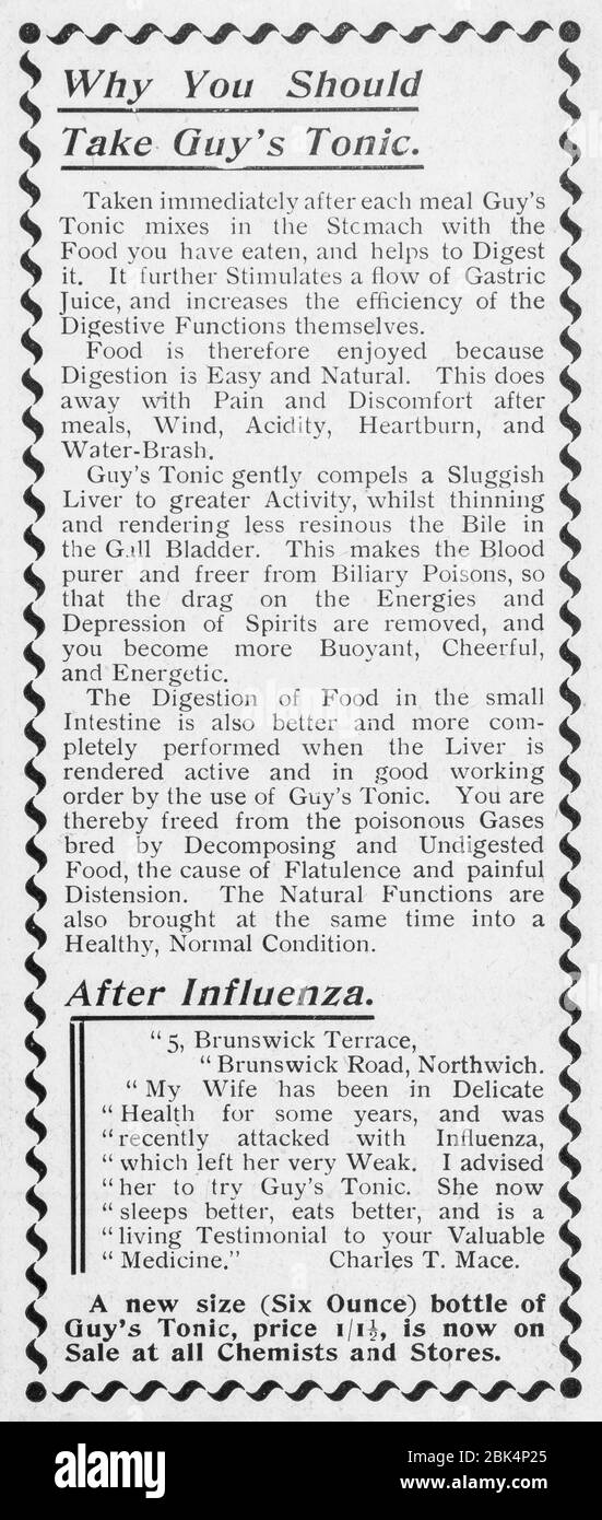 Old medicine advert from the early 1900's, before the dawn of ...