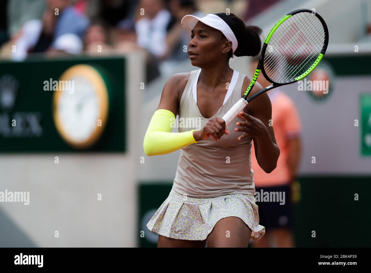 Venus Williams of the United States in action during her first-round ...