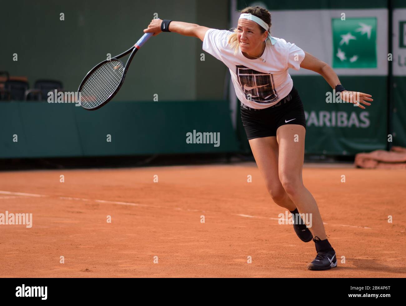 Victoria Azarenka of Belarus during practice at the 2019 Roland Garros ...