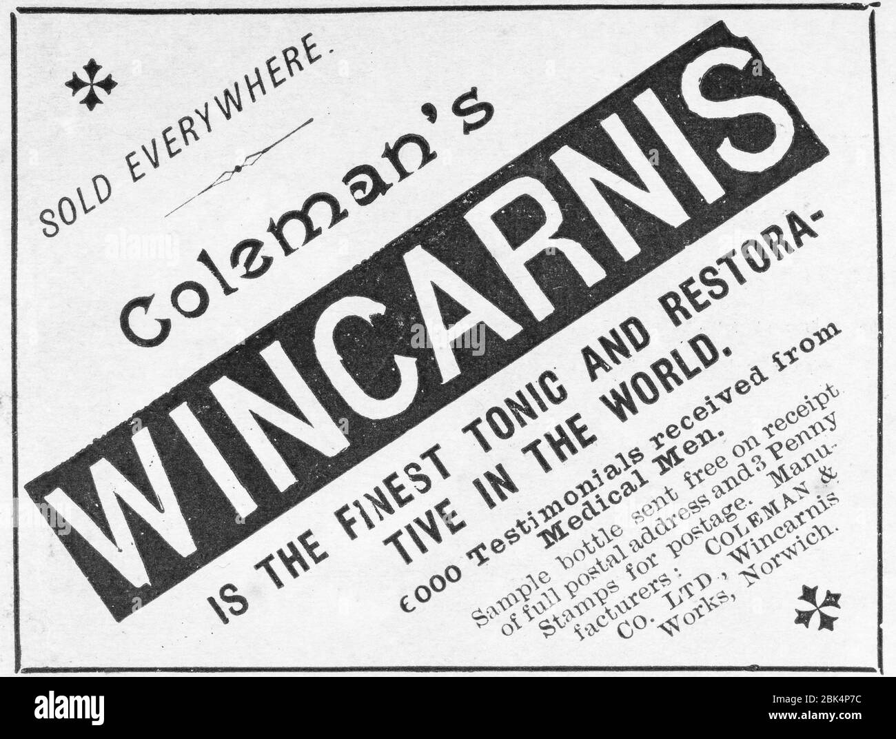 Old medicine advert from the early 1900's, before the dawn of ...