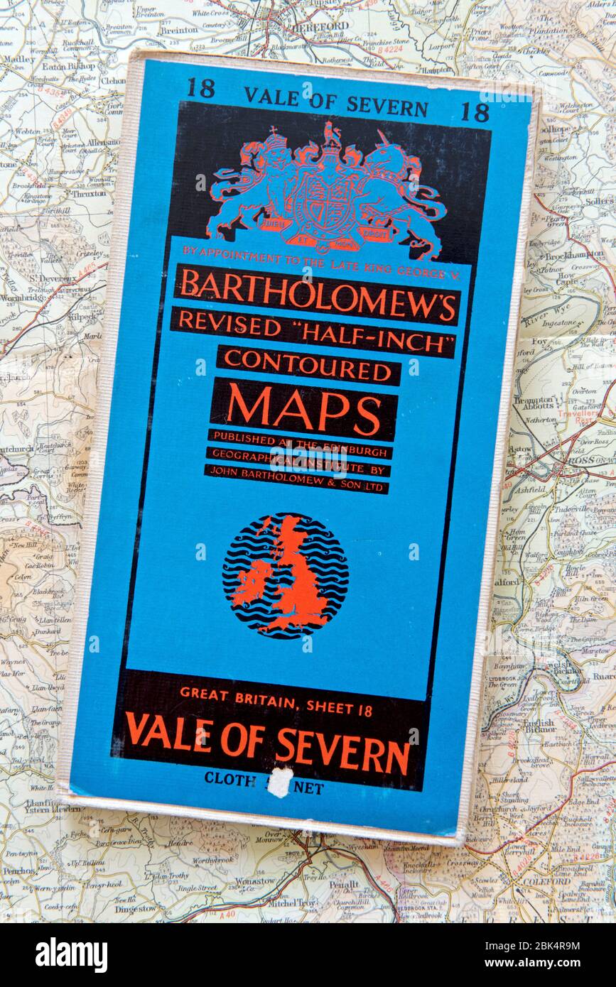 Bartholomew's Map revised half-inches contoured maps. Vale of Severn ...