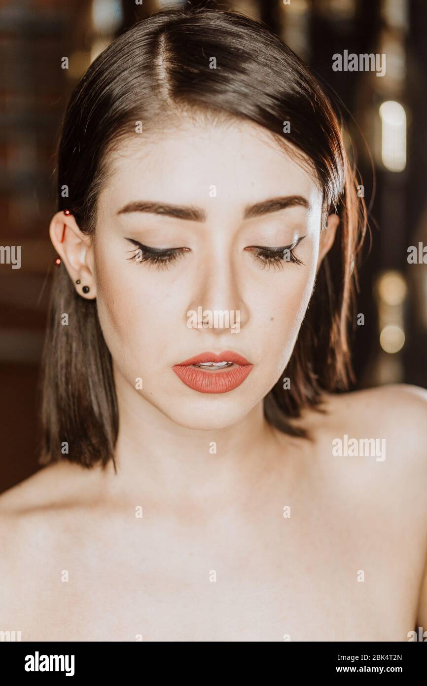 Guadalajara, Mexico - Circa 2016. Pretty young female influencer model ...