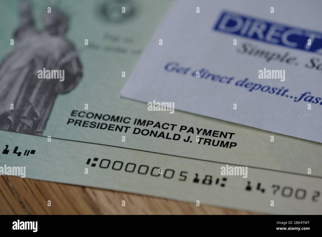 Portland, USA. 01st May, 2020. An economic impact payment check is ...