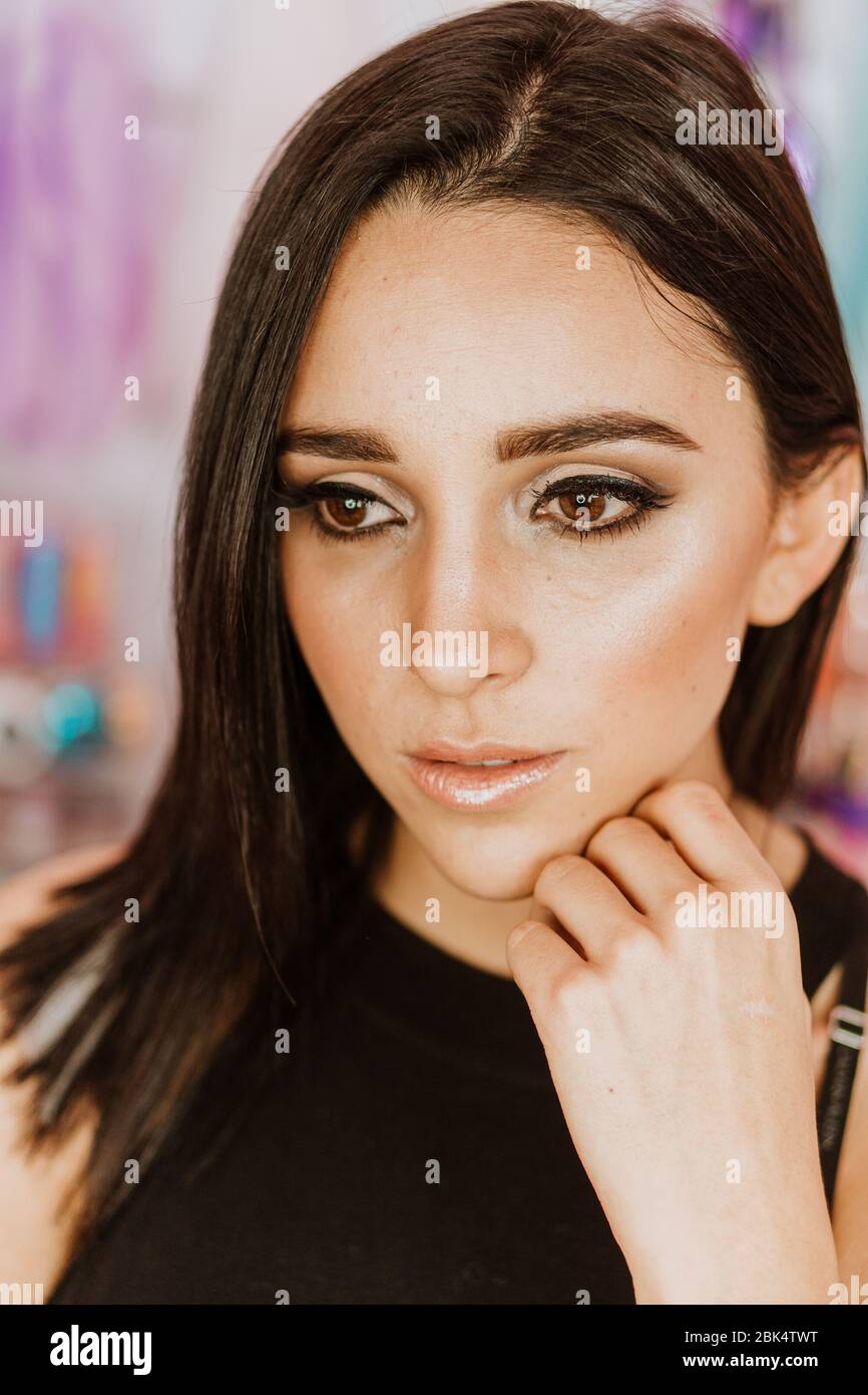 Guadalajara, Mexico - Circa 2016. Pretty young female influencer model ...