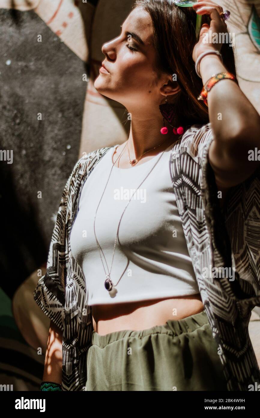 Guadalajara, Mexico - Circa 2016. Pretty young female influencer model ...