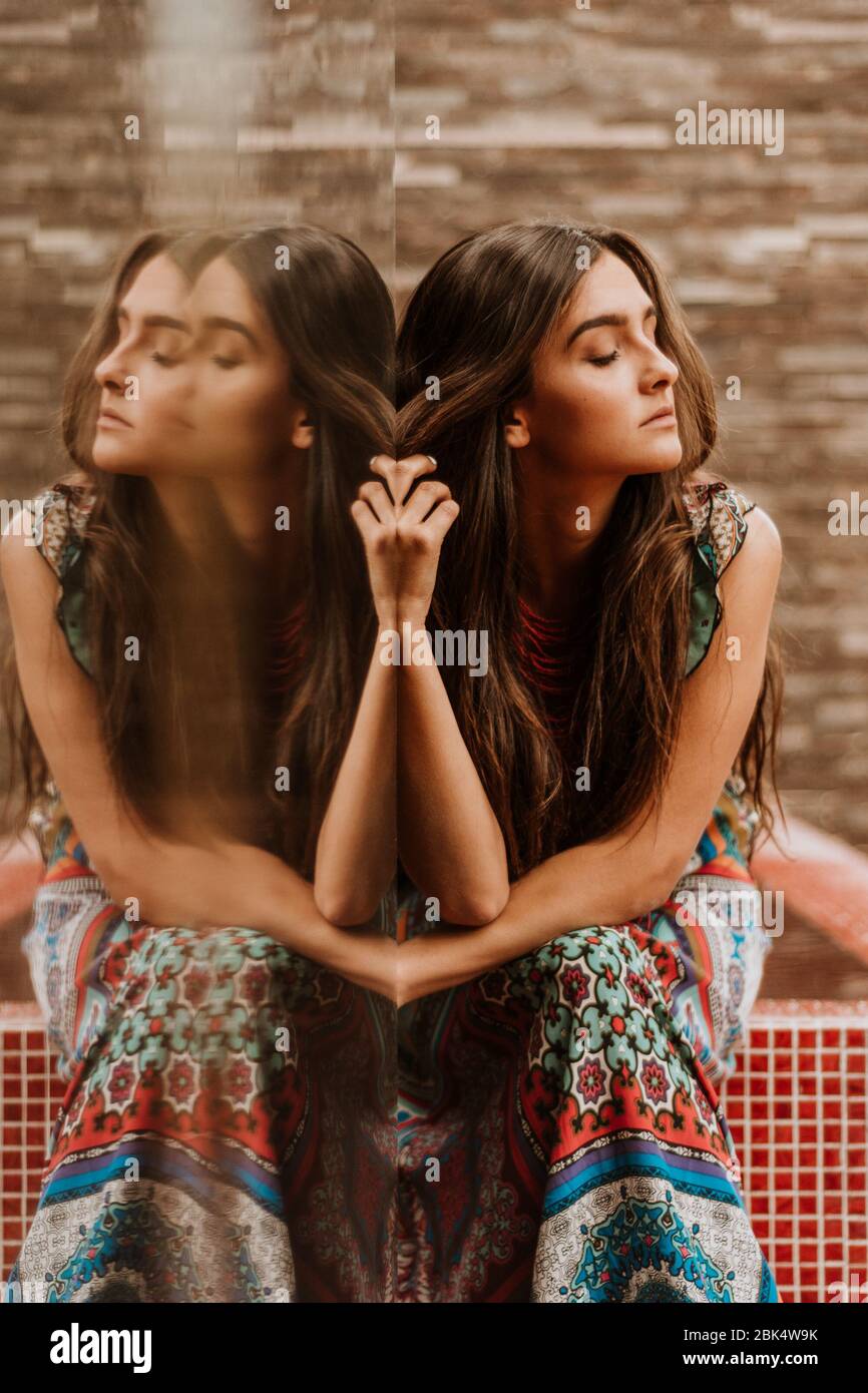 Guadalajara, Mexico - Circa 2016. Pretty young female influencer model ...