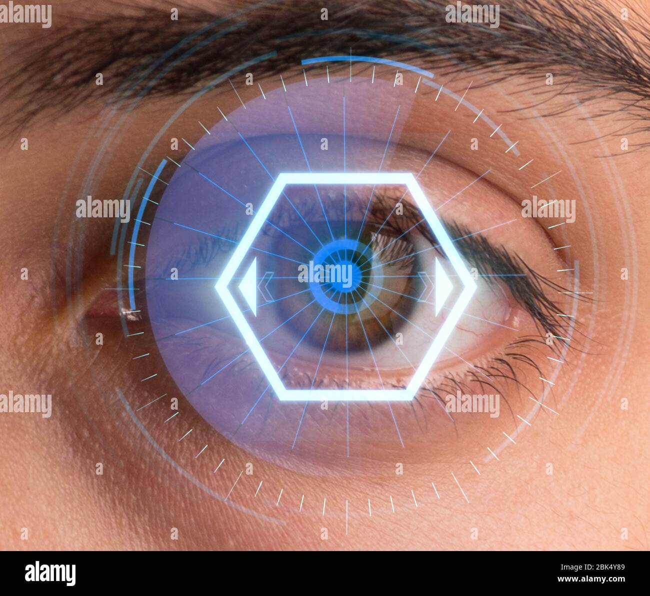The concept of sensor implanted into human eye Stock Photo - Alamy