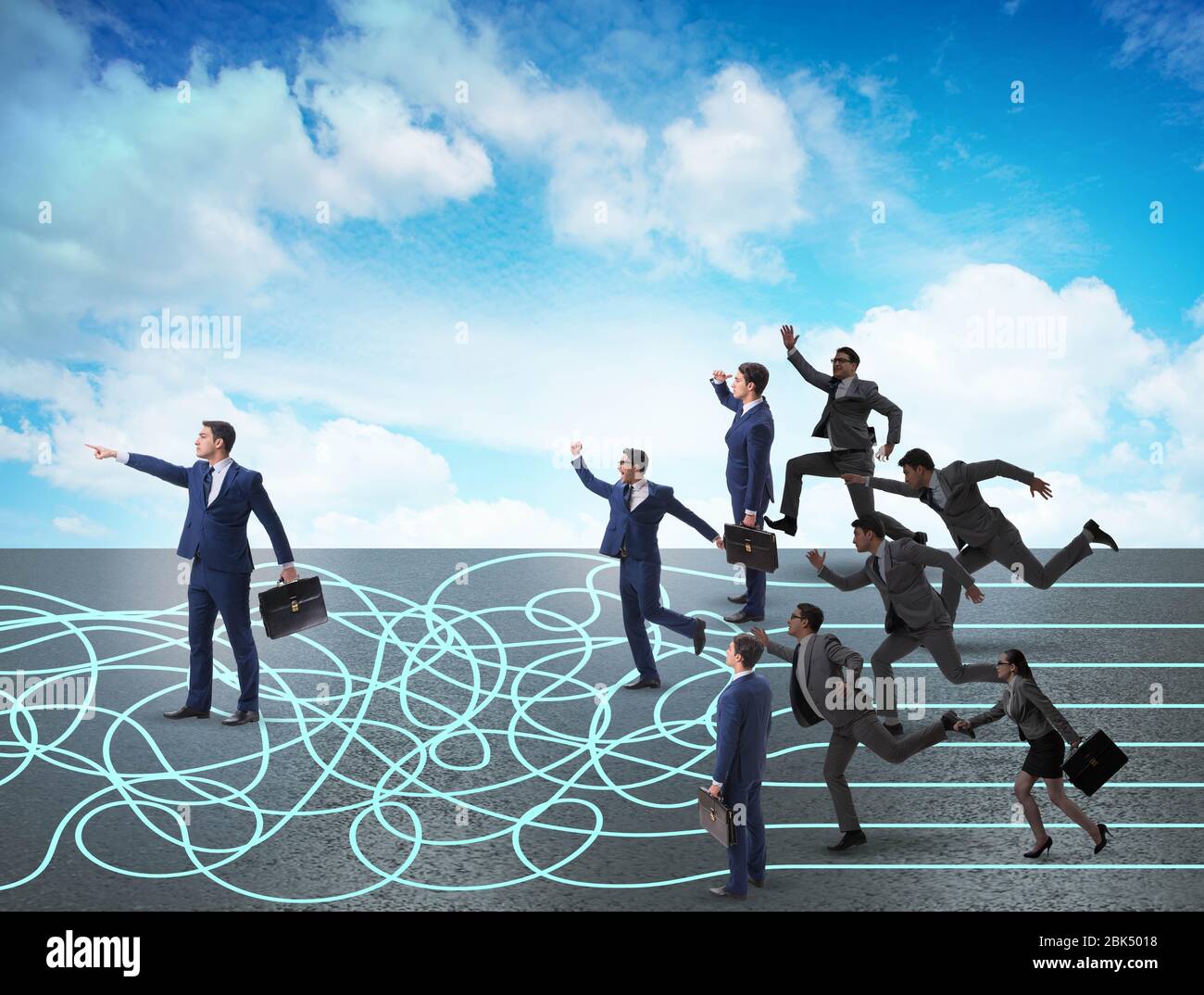 The business people in uncertainty concept Stock Photo - Alamy