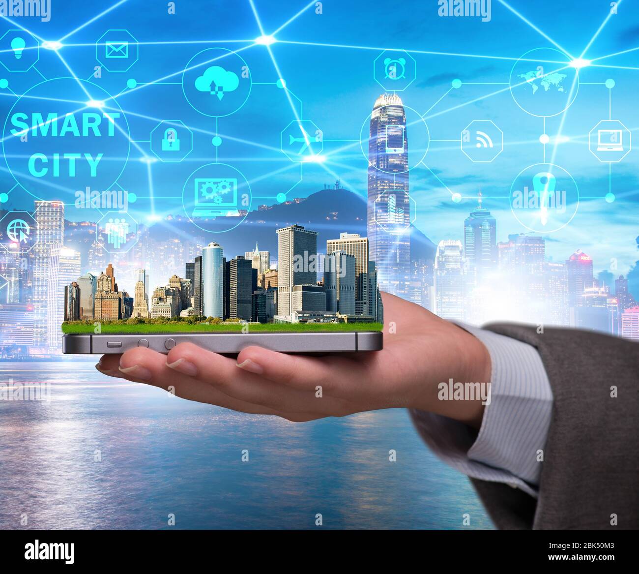 The smart city in innovation concept Stock Photo - Alamy
