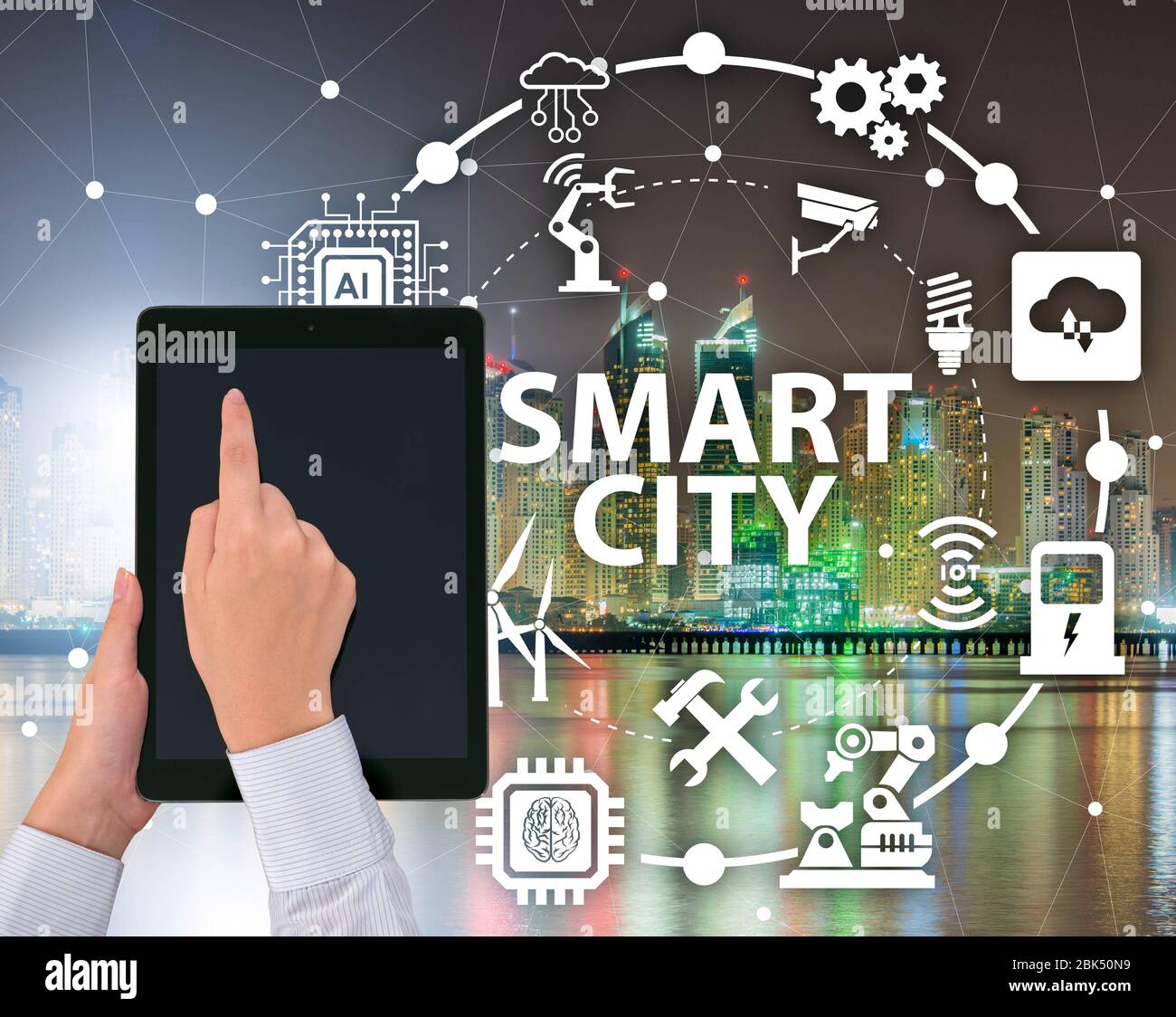 The smart city in innovation concept Stock Photo - Alamy