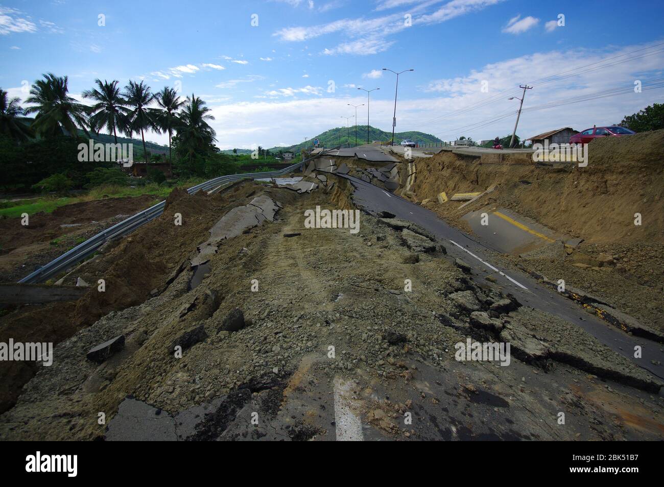 Portoviejo, Ecuador - April, 18, 2016: Cracked road after 7.8 ...