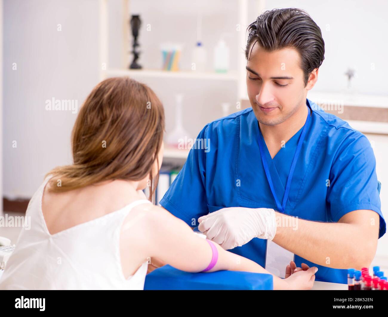The young patient during blood test sampling procedure Stock Photo - Alamy