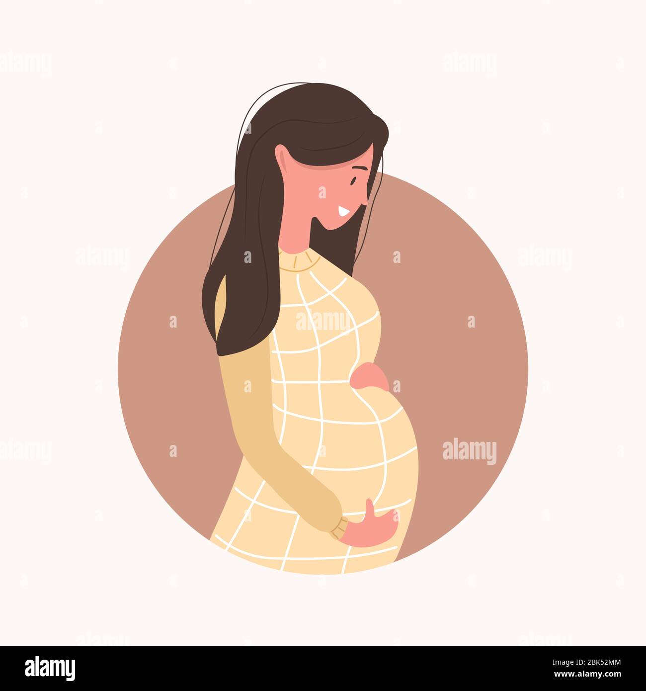 Cute happy pregnant woman. Beautiful young girl waiting for baby ...