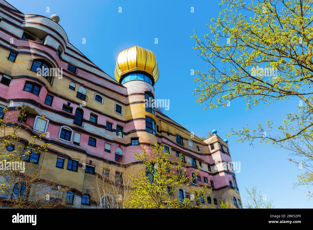 Darmstadt, Germany April 08, 2018: Waldspirale building in Darmstadt ...