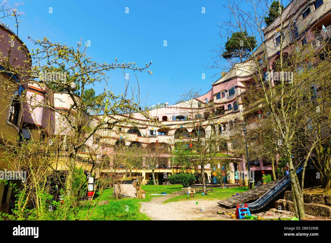Darmstadt, Germany April 08, 2018: Waldspirale building in Darmstadt ...