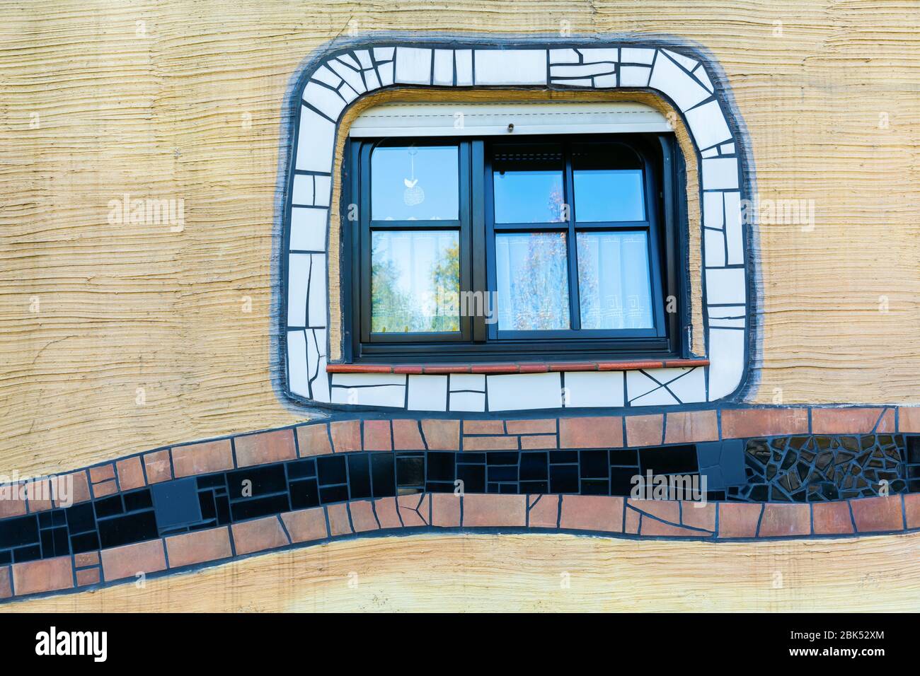Darmstadt, Germany April 08, 2018: facade detail of the Waldspirale ...