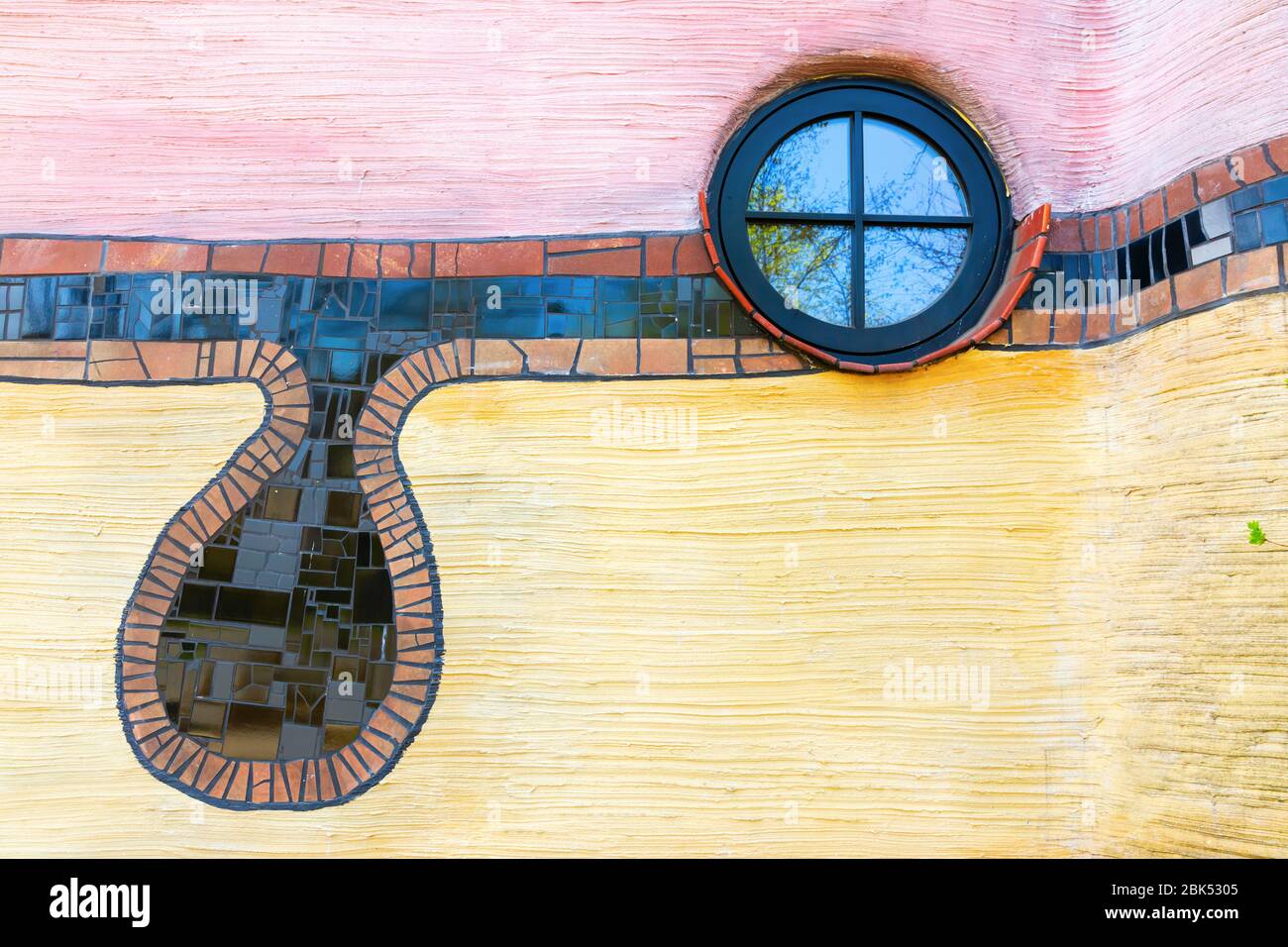 Darmstadt, Germany April 08, 2018: facade detail of the Waldspirale ...