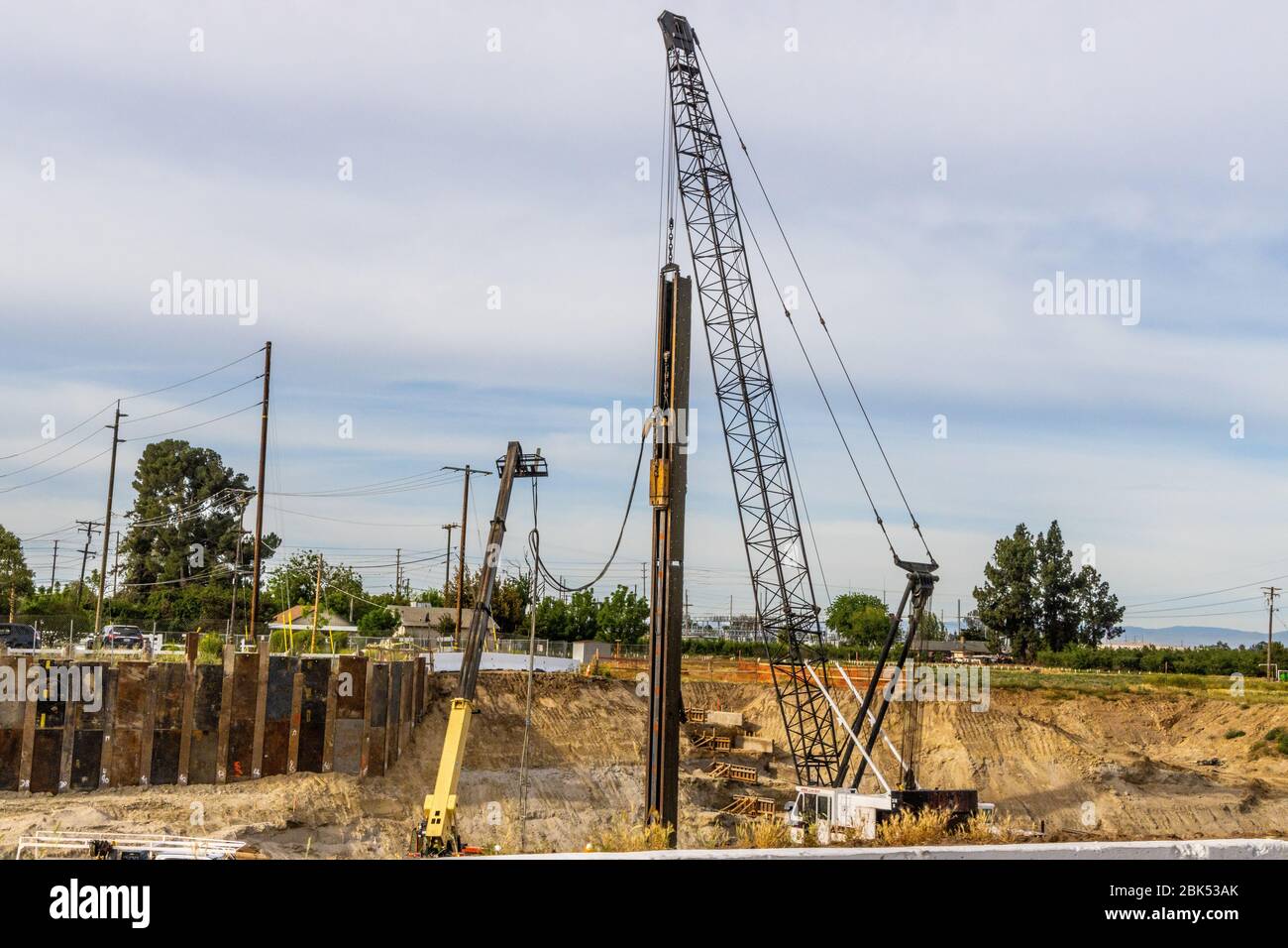 The Highway 132 re-route construction site in Modesto California USA ...