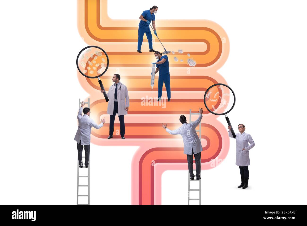 Doctors treating intestines illness - illustration Stock Photo - Alamy