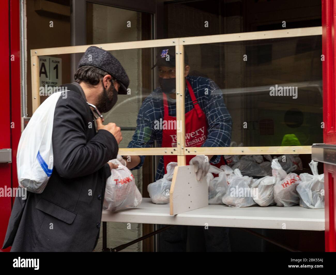 New York, NY - May 1, 2020: Bowery Mission the longest soup kitchen ...