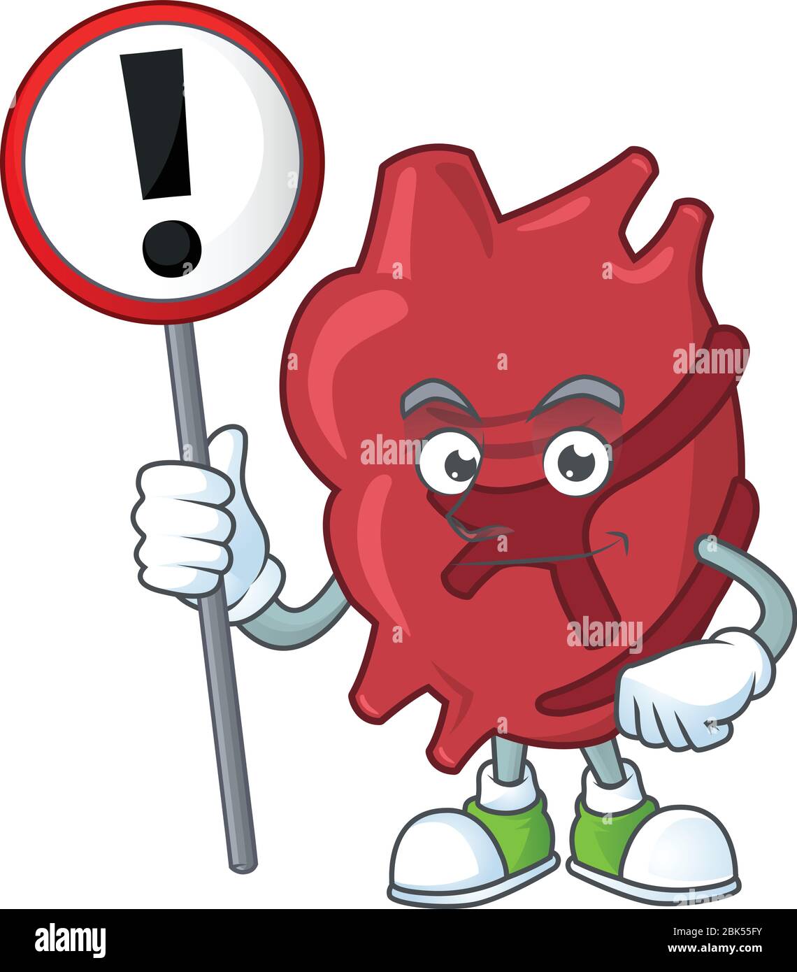 A picture of heart cartoon character concept holding a sign. Vector ...