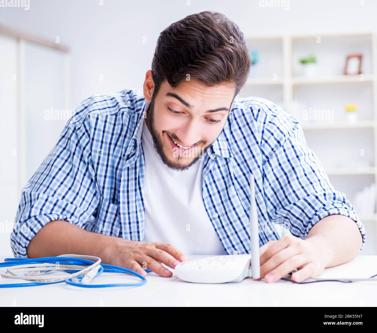 The man enjoying fast internet connection Stock Photo - Alamy