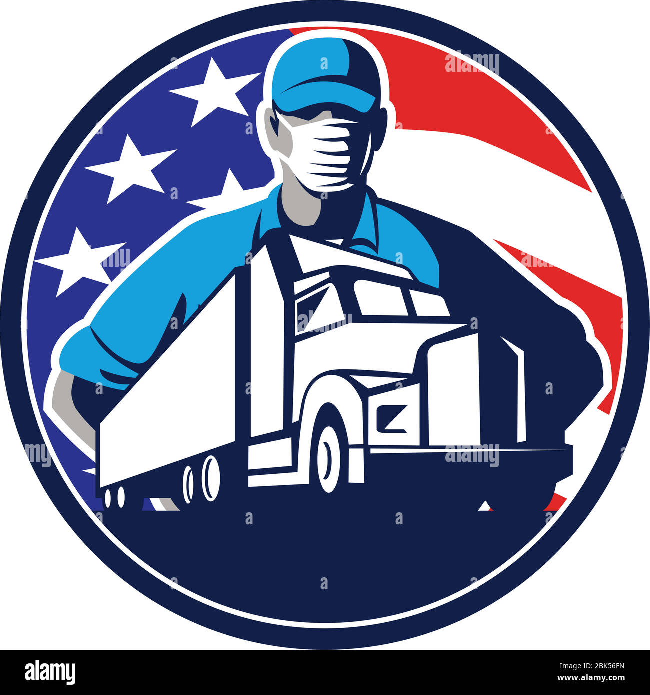 Driver wearing surgical mask Stock Vector Images - Alamy