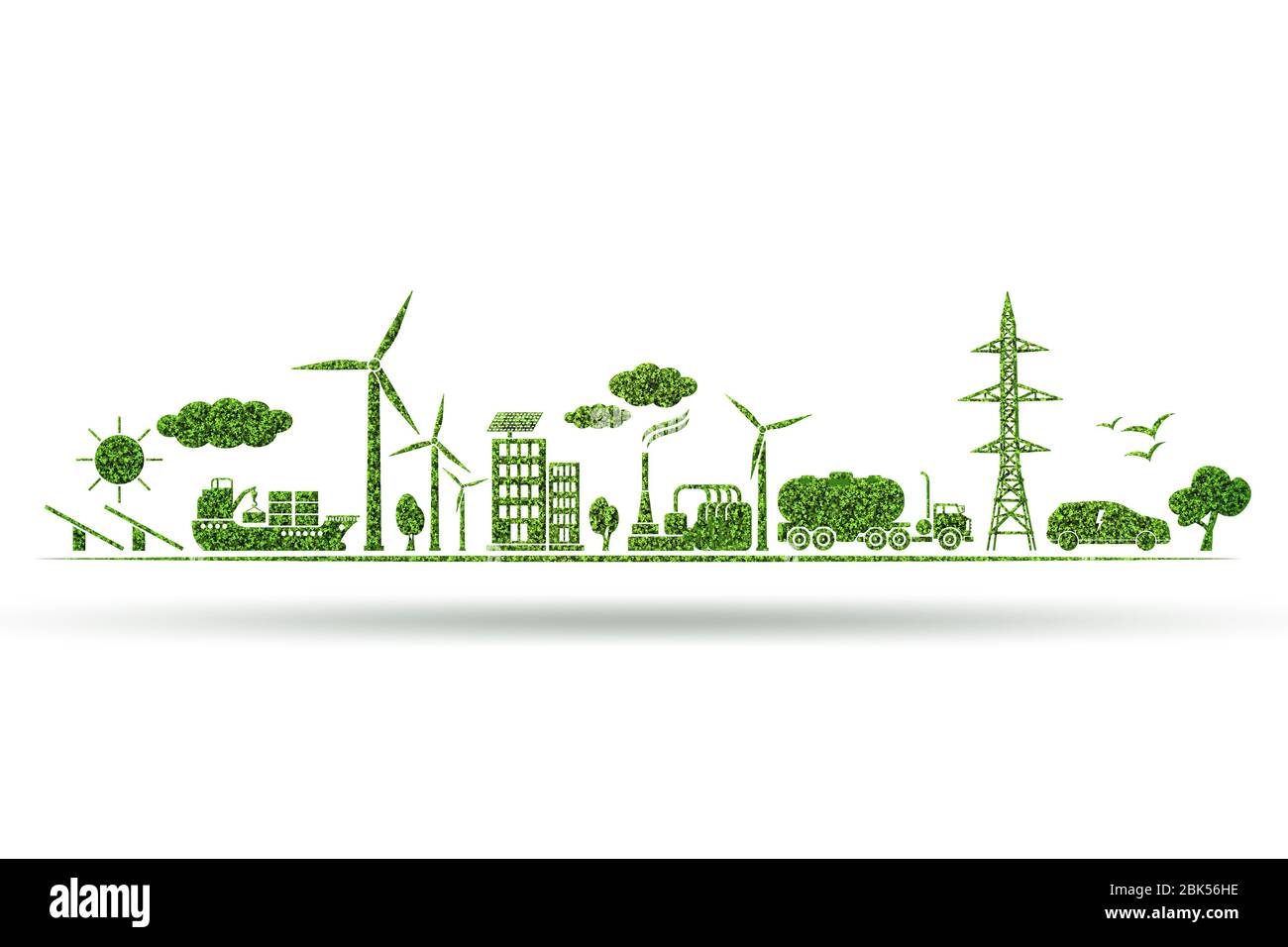 Environment and ecology in the green concept - 3d illustration Stock ...