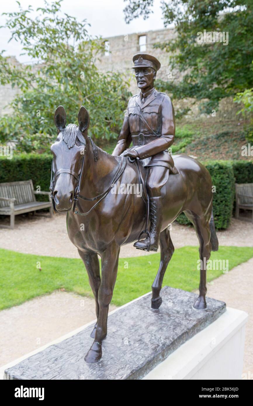 Statue of General Jack Seely, Carisbrooke Castle, Isle of Wight, UK ...