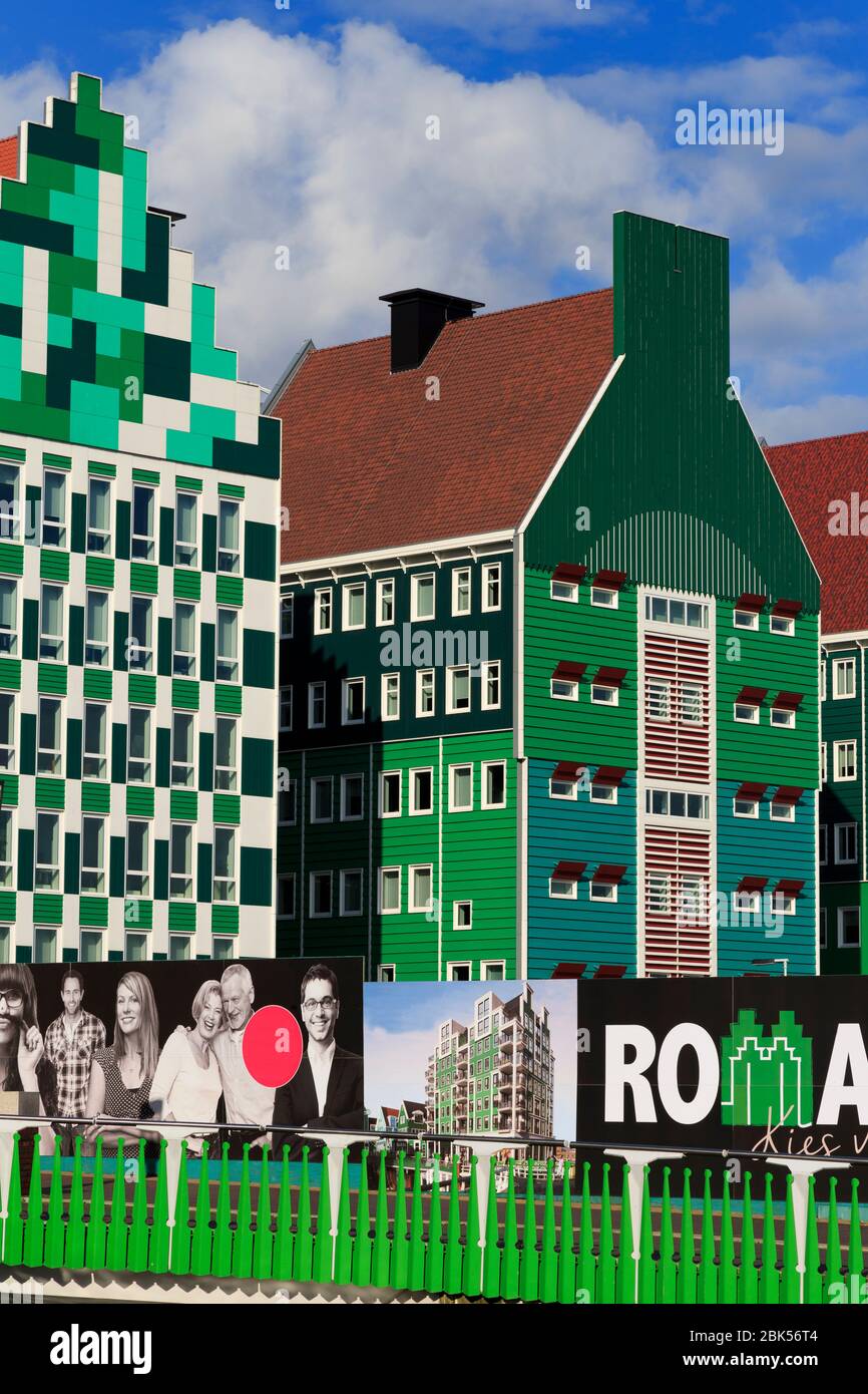 Colorful architecture, Zaandam, Holland, Netherlands, Europe Stock ...